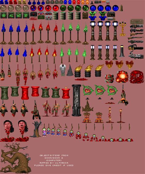 Doom Ii Level Object Sprite Sheet R Doom
