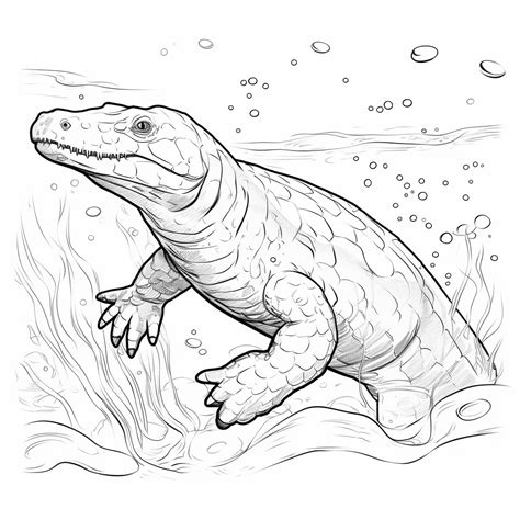 Wasser Mit Einem Waran Darin