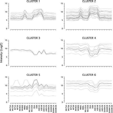 Pam Clustering Of 83 Probe Sets Log Scale Graphic Display Of The