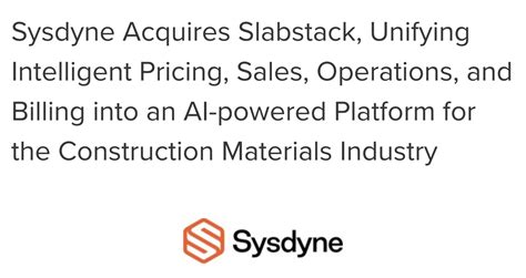 Sysdyne Acquires Slabstack Unifying Intelligent Pricing Sales