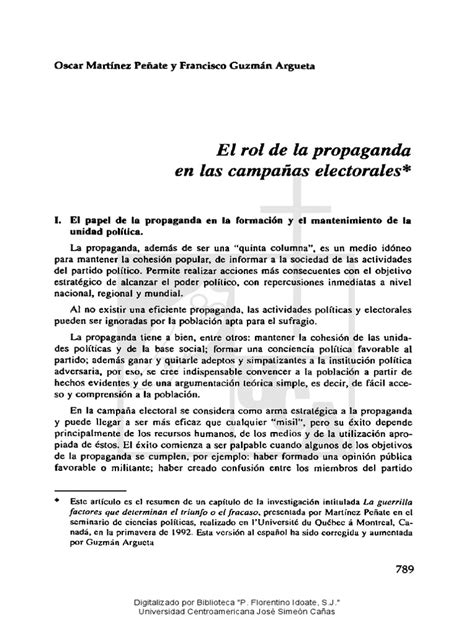 El Rol De La Propaganda En Las Campañas Electorales Descargar Gratis