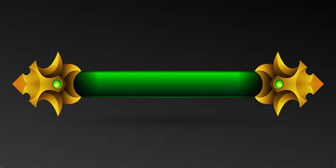 고급스러운 녹색 게임 타이틀 우아한 금색 테두리가 있는 Lower Third 배너는 게임 Ui 디자인 및 그래픽에 적합합니다 Brand Name Video Game에 대한