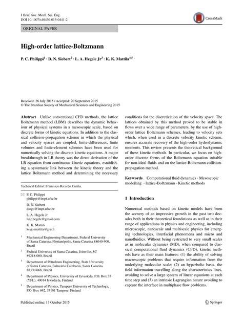 Pdf High Order Lattice Boltzmann