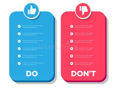 Do And Dont Infographic Template Frame Stock Vector Illustration Of