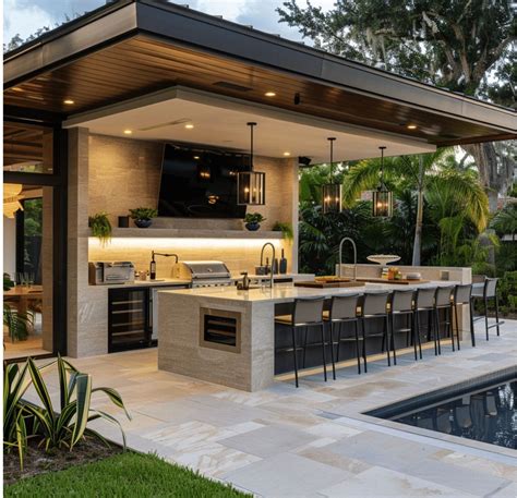 Pin By Nikki Anderson On Maui In 2024 Outdoor Kitchen Design Modern Patio Design Outdoor