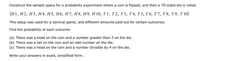 Solved Construct The Sample Space For A Probability Chegg