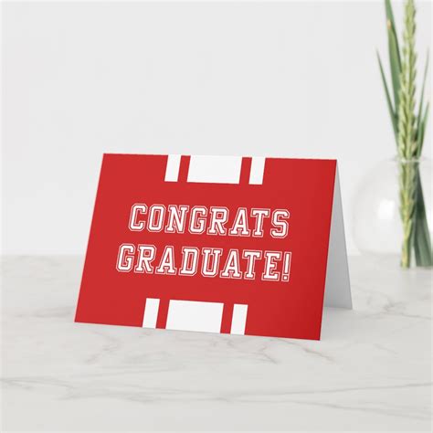 Editable Color Varsity Congrats Graduate Card Zazzle