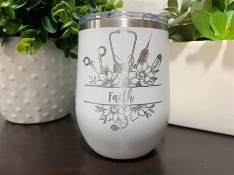 Engraved Nurse Wine Tumbler Er Nurse Week Practitioner Rn Etsy