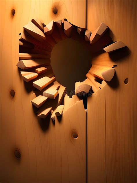 Close Up Hole On Wooden Wall Stock Illustration Illustration Of