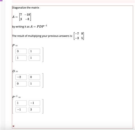 solved diagonalize the matrixa [7 183 8]by writing it as