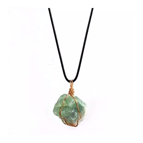Irregular Stone Wire Wrapped Pendant Necklace