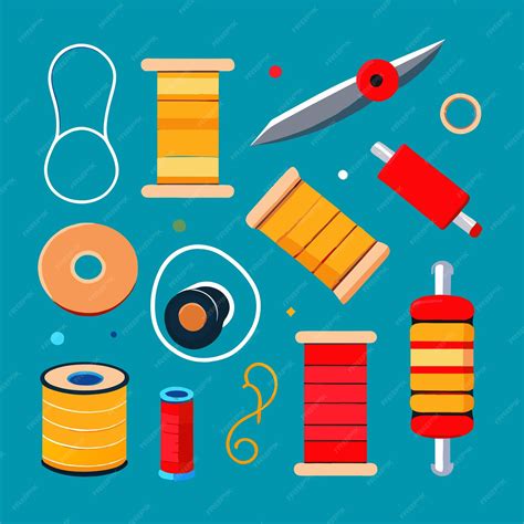 Premium Vector | Threads for sewing flat illustration set cartoon vector illustration