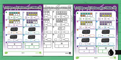Addition And Subtraction Within 20 Mini Assessment Twinkl