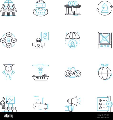Transnational Markets Linear Icons Set Globalization Internationalization Multinational
