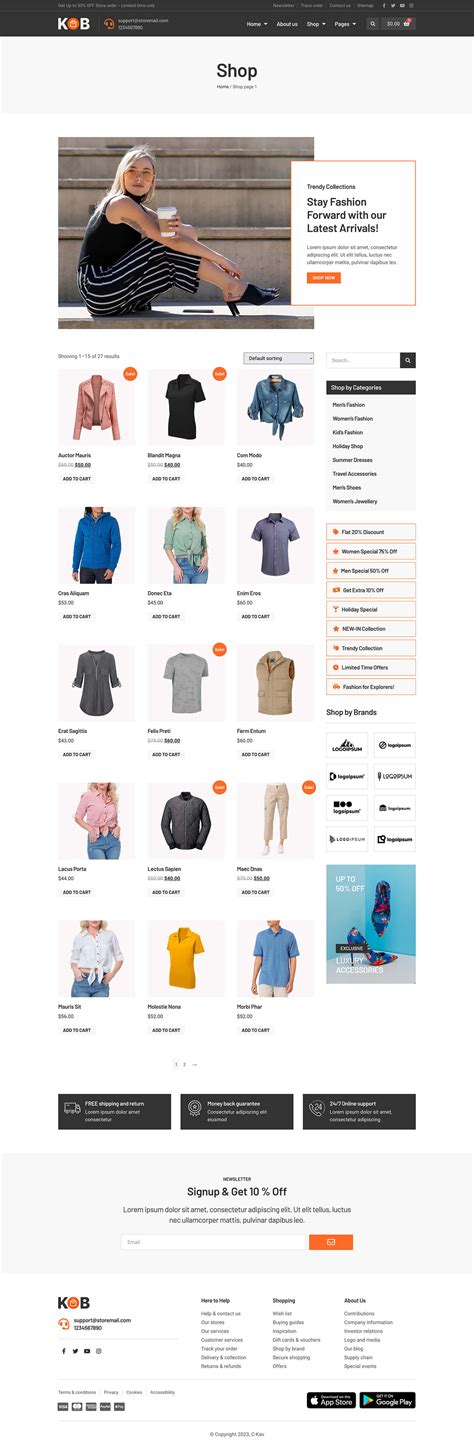 Kob E Commerce Elementor Pro Template Kit Wp Template Kits Ft