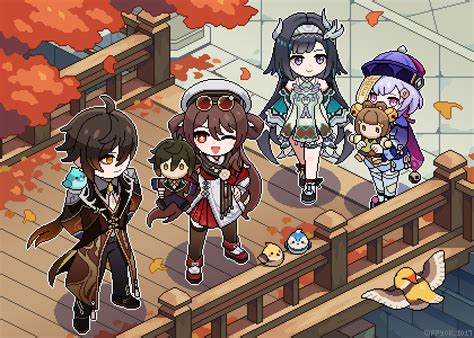 Hu Tao Zhongli Qiqi Yaoyao Hu Tao And 1 More Genshin Impact