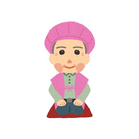 桃色のちゃんちゃんこを着るおじいさん イラストワールド 〜無料で使えるフリーイラスト素材〜