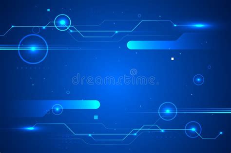 Abstract Futuristic Circuit Board Illustration High Computer Technology Dark Blue Color