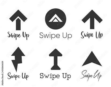 Swipe Up Icon Set Isolated On Background For Stories Design Scroll