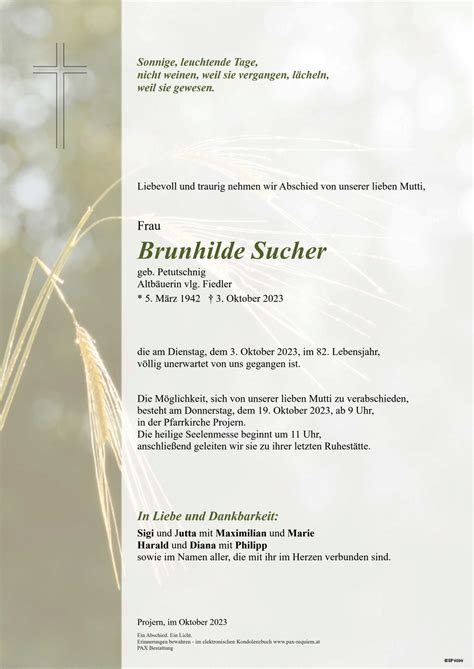 Parte F R Brunhilde Sucher Pax Requiem