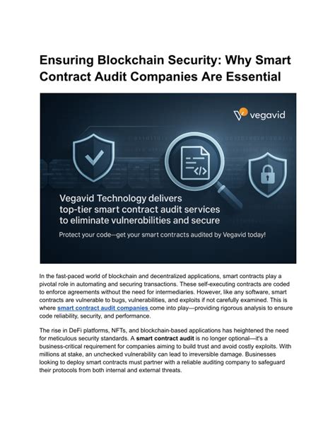 Ppt Ensuring Blockchain Security Why Smart Contract Audit Companies