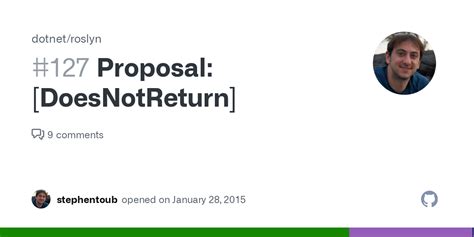 Proposal Doesnotreturn · Issue 127 · Dotnetroslyn · Github