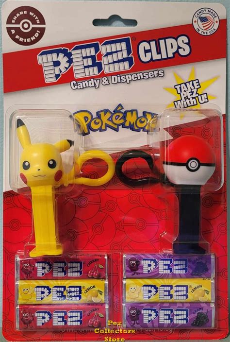 Pokemon Pikachu And Pokeball Mini Pez Backpack Clips Moc 8 00 Pez