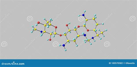Gentamicin Molecular Structure Isolated On Grey Stock Illustration Illustration Of