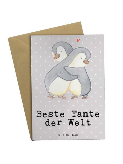 Mr And Mrs Panda Grußkarte Pinguin Beste Tante Der Welt Mit Spruch In