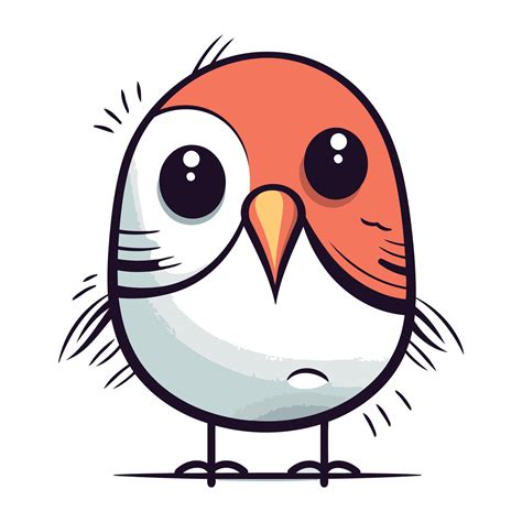 Funny Cartoon Bird Vector Illustration Isolated On A White Background
