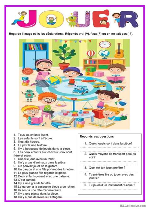Description Image Jouer Compréhens… Français Fle Fiches Pedagogiques