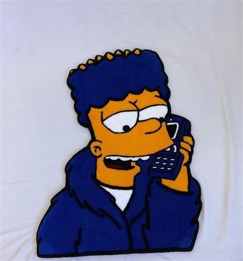 Handmade Bart Simpsion Custom Tufting Rug Etsy