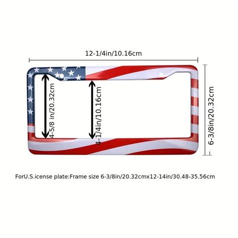 License Plate Frame American Flag Design Frames Matte Stainless Steel
