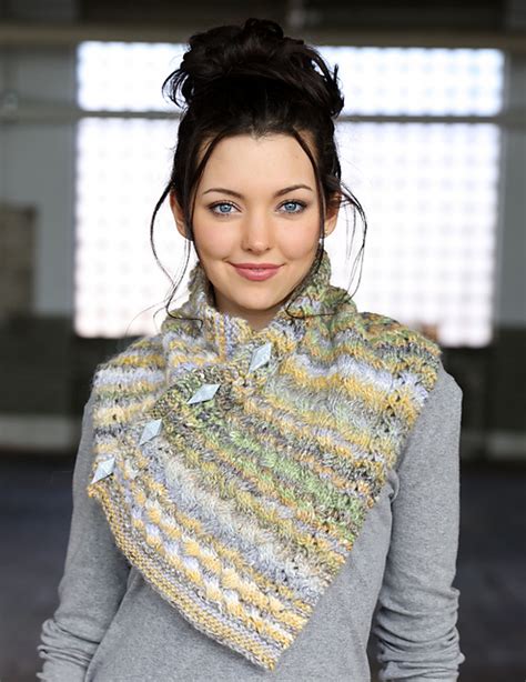 Knitting Patterns Galore Buttoned Cowl