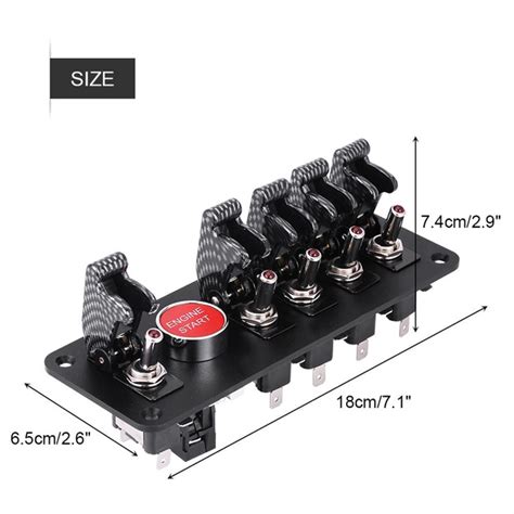 5 Toggle Switch Ignition Switch Exquisite Toggle Switch Panel Aviation