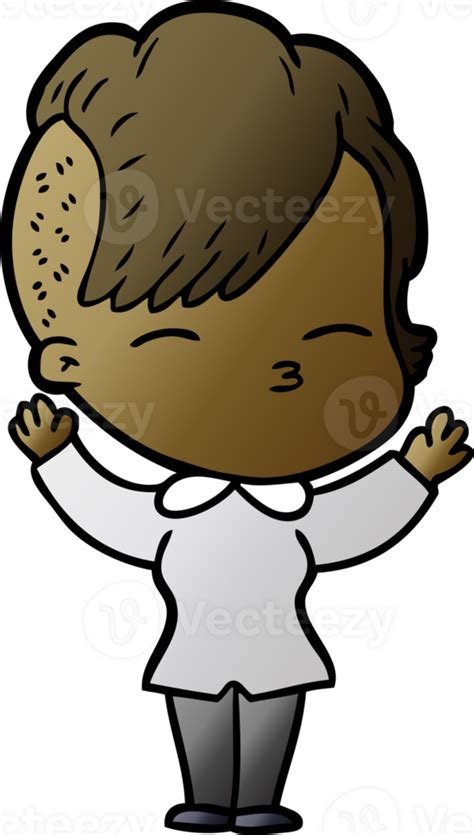 Cartoon Squinting Girl 45204247 Png