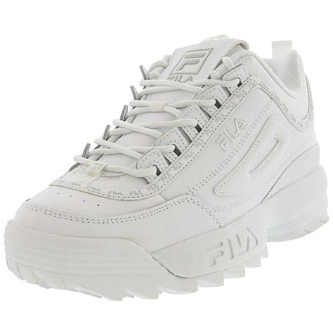 Fila Fila Womens Disruptor Ii Premium Repeat White Metallic Silver Ankle High Walking 8