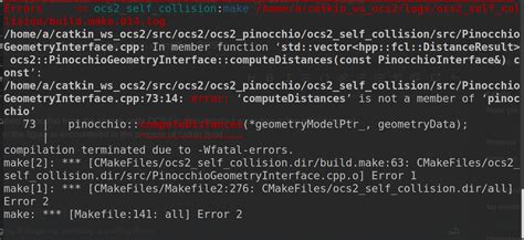 i encountered an error related to pinocchio when compiling ocs2 · issue