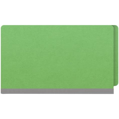Green Legal Size End Tab Classification Folder With 2″ Gray Tyvek