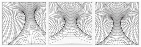 3d Wireframe Wormhole Illustration With Singularity Concept Scifi Space Vortex Vector Scifi