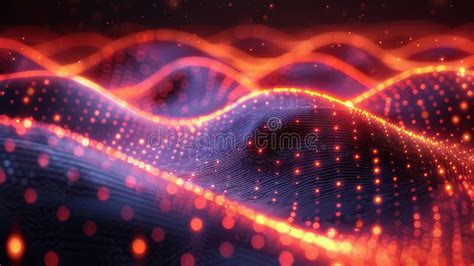 dynamic 3d visualization of data flow with vibrant red and blue lights