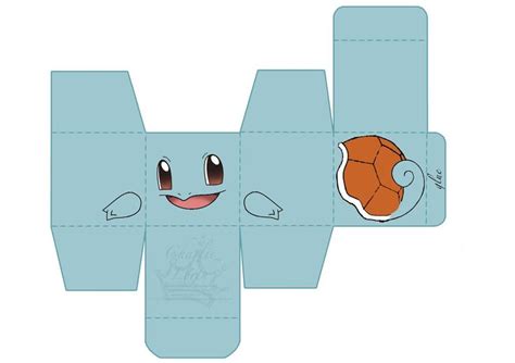 Pokemon Papercraft Squirtle Paper Craft Diy Squirtle Pokemon Paper Model Art Low Poly Etsy