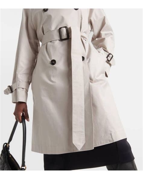 Max Mara Titrench Cotton Blend Trench Coat In Natural Lyst
