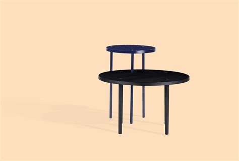 Set Of Cast Aluminum Tables With Linear Patterns Design Milk