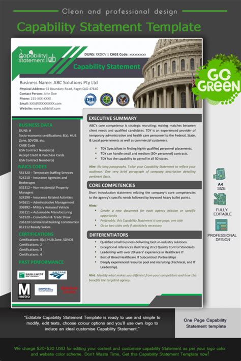 Effective Capability Statement Template Capability Statement Lab