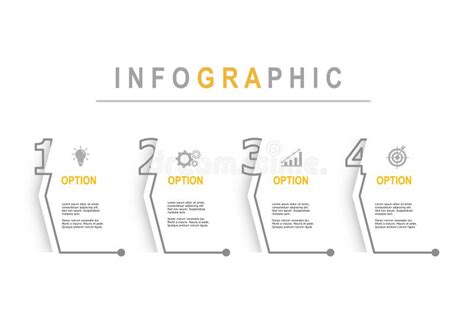 Infographic Element Template Business Concept With 4 Steps Minimal