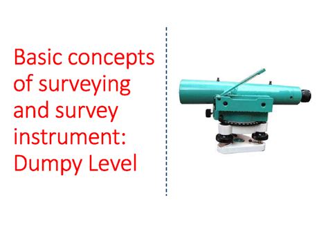 Cc4 Th Basic Concepts Of Surveying And Instrumentation Dumpy Level