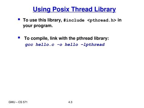 Ppt Cs 471 Lecture 4 Programming With Posix Threads And Java
