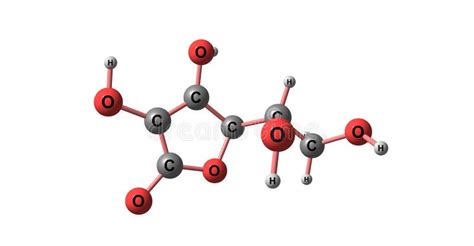 Ascorbic Acid Molecular Structure Isolated On White Stock Illustration Illustration Of