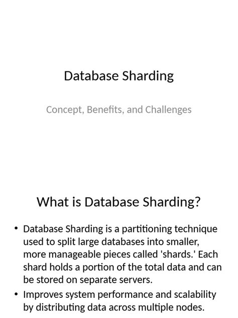 Databaseshardingpresentation Pdf
